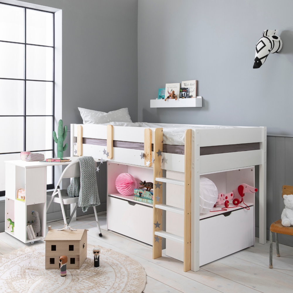 Kids Mid Sleeper Beds | Mid Sleeper With Desk | Noa & Nani
