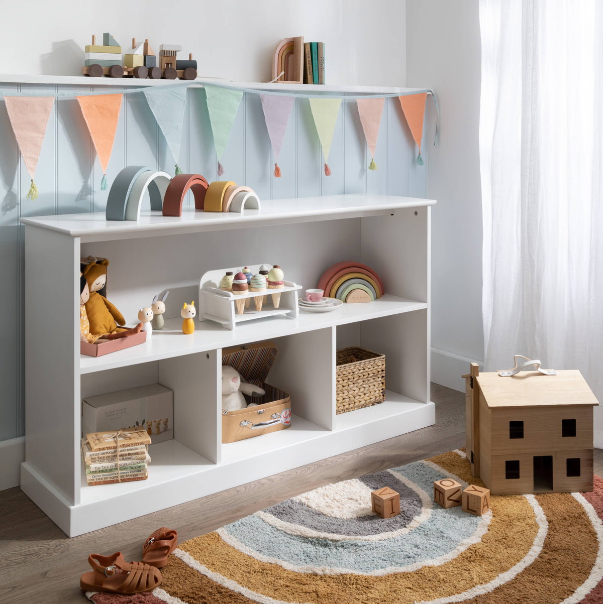 Halmstad 3 Cube & Shelf Storage Unit White | Noa & Nani