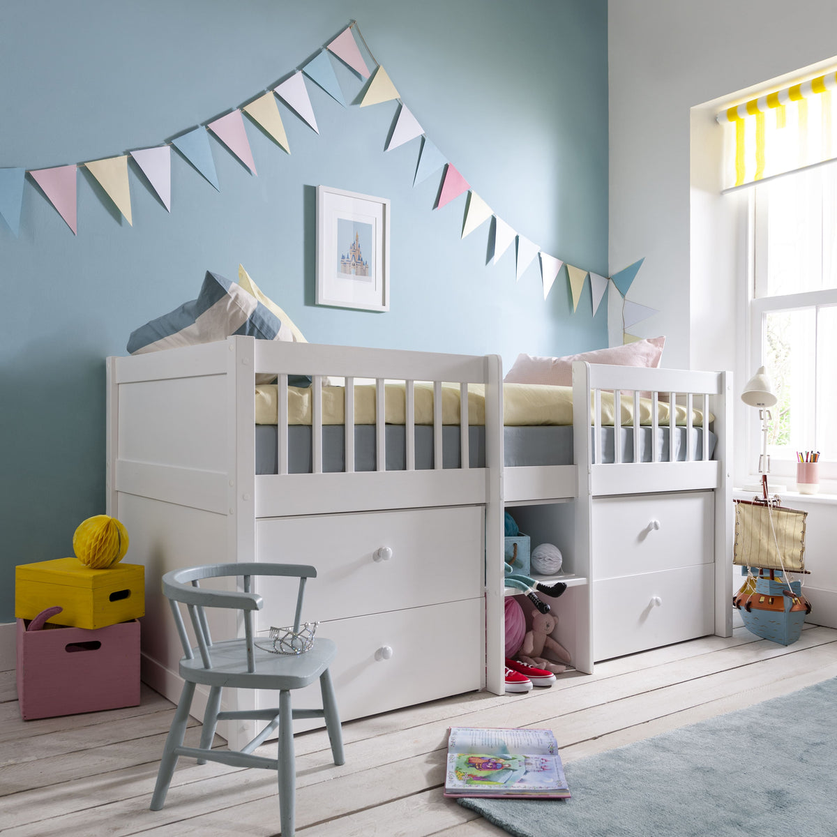 Petra Midsleeper Cabin Bed with Underbed Storage Drawers | Noa & Nani