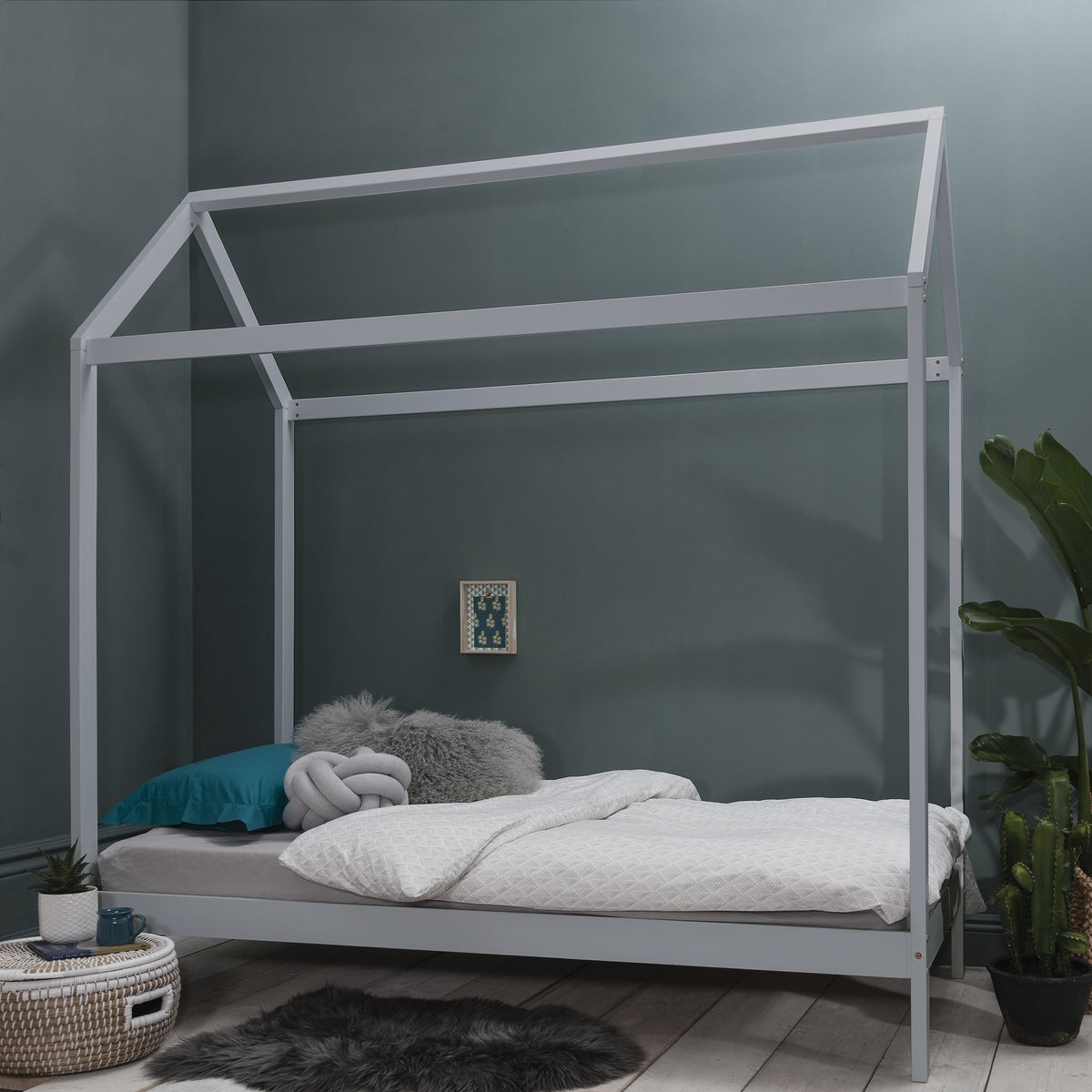 Jansen Scandinavian Single Bed Frame in Silk Grey | Noa & Nani