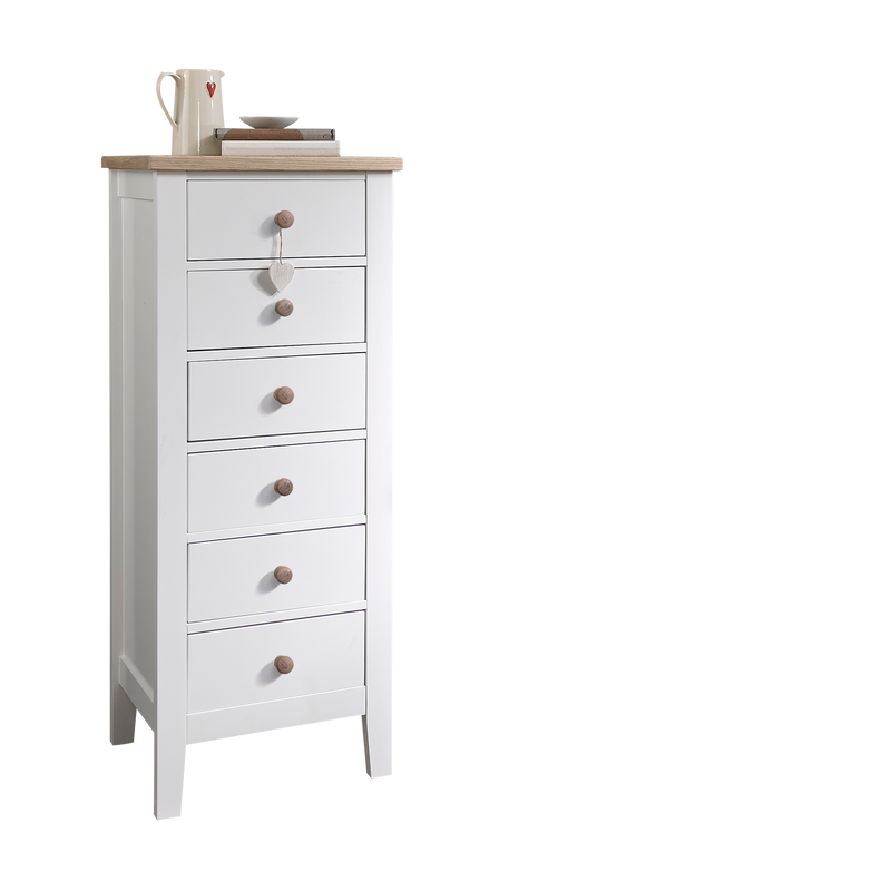 White and oak tallboy store