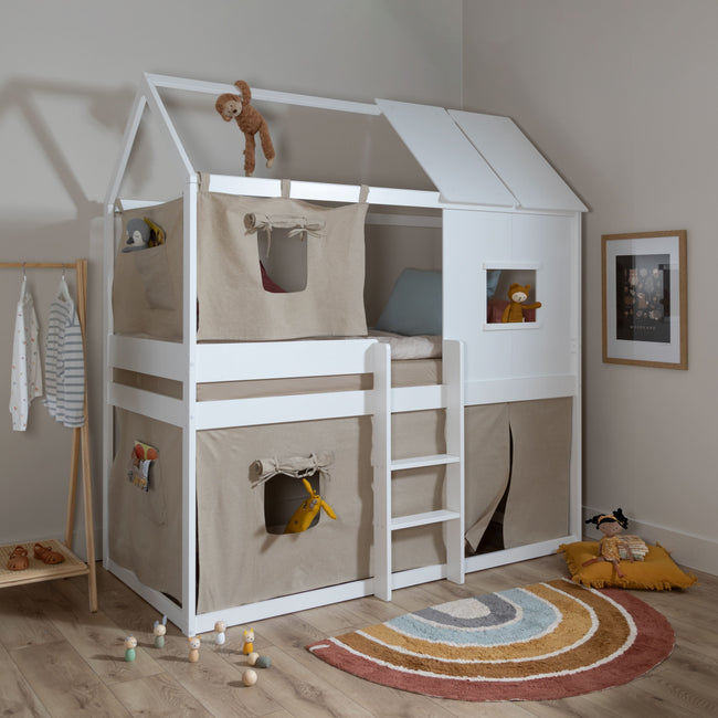 Luka Midsleeper Treehouse Bed in White | Noa & Nani