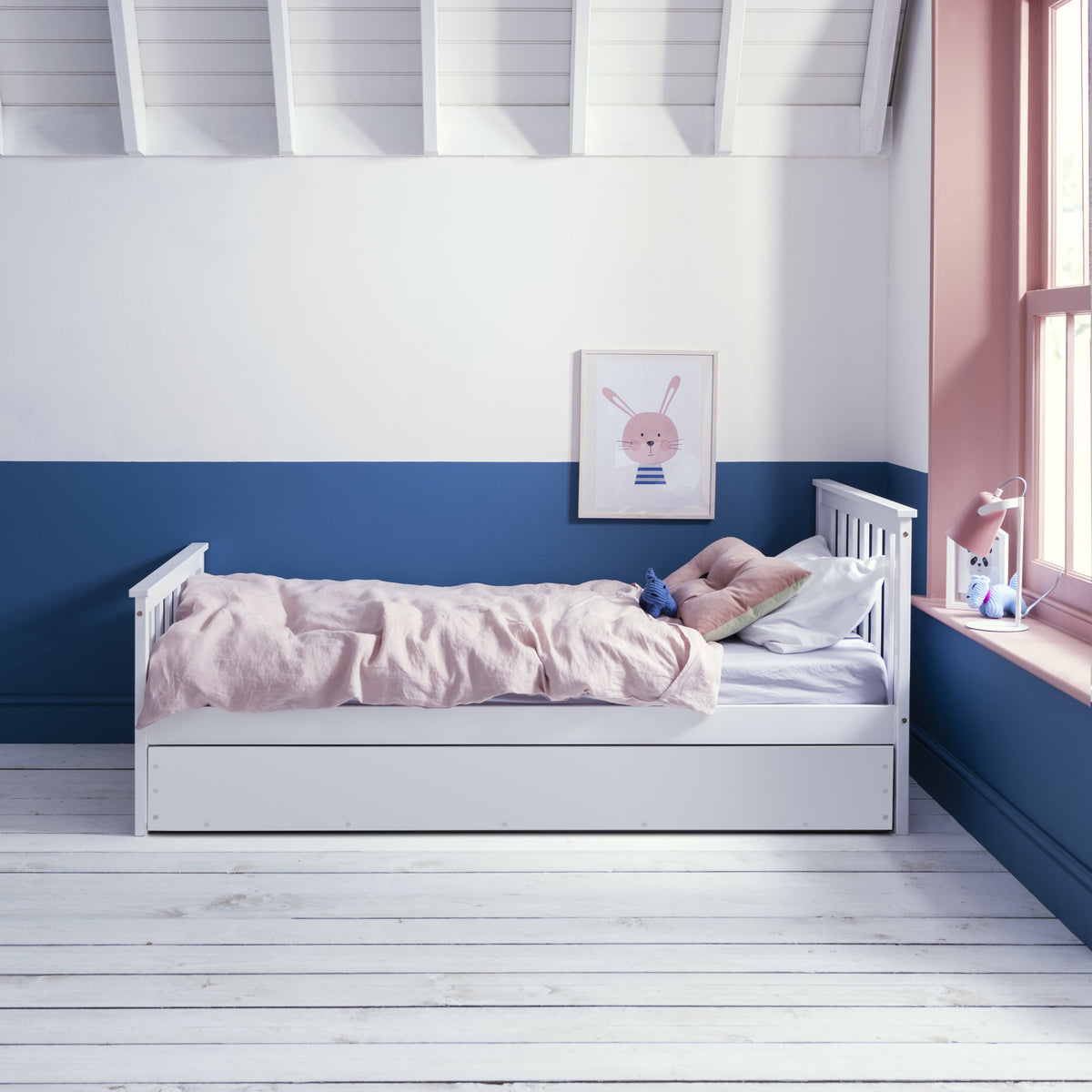 Dorset Single Bed with Olaf Trundle in White | Noa & Nani