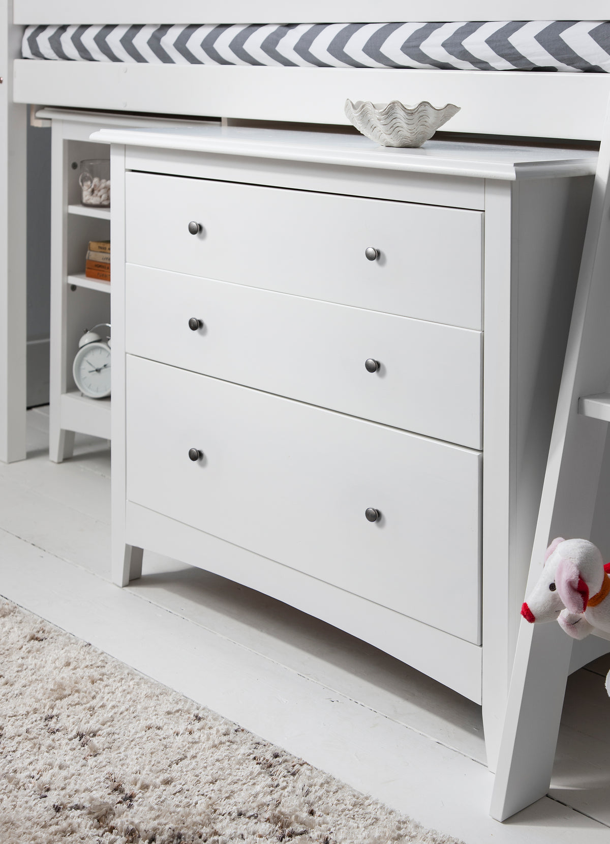White Sleep Station with Chest of Drawers, Cabinet & Desk | Noa & Nani