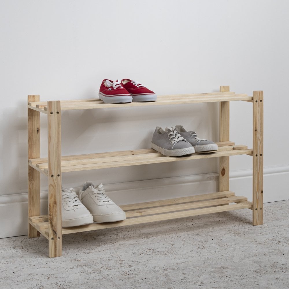 3 Tier Shoe Rack in Natural Pine | Noa & Nani