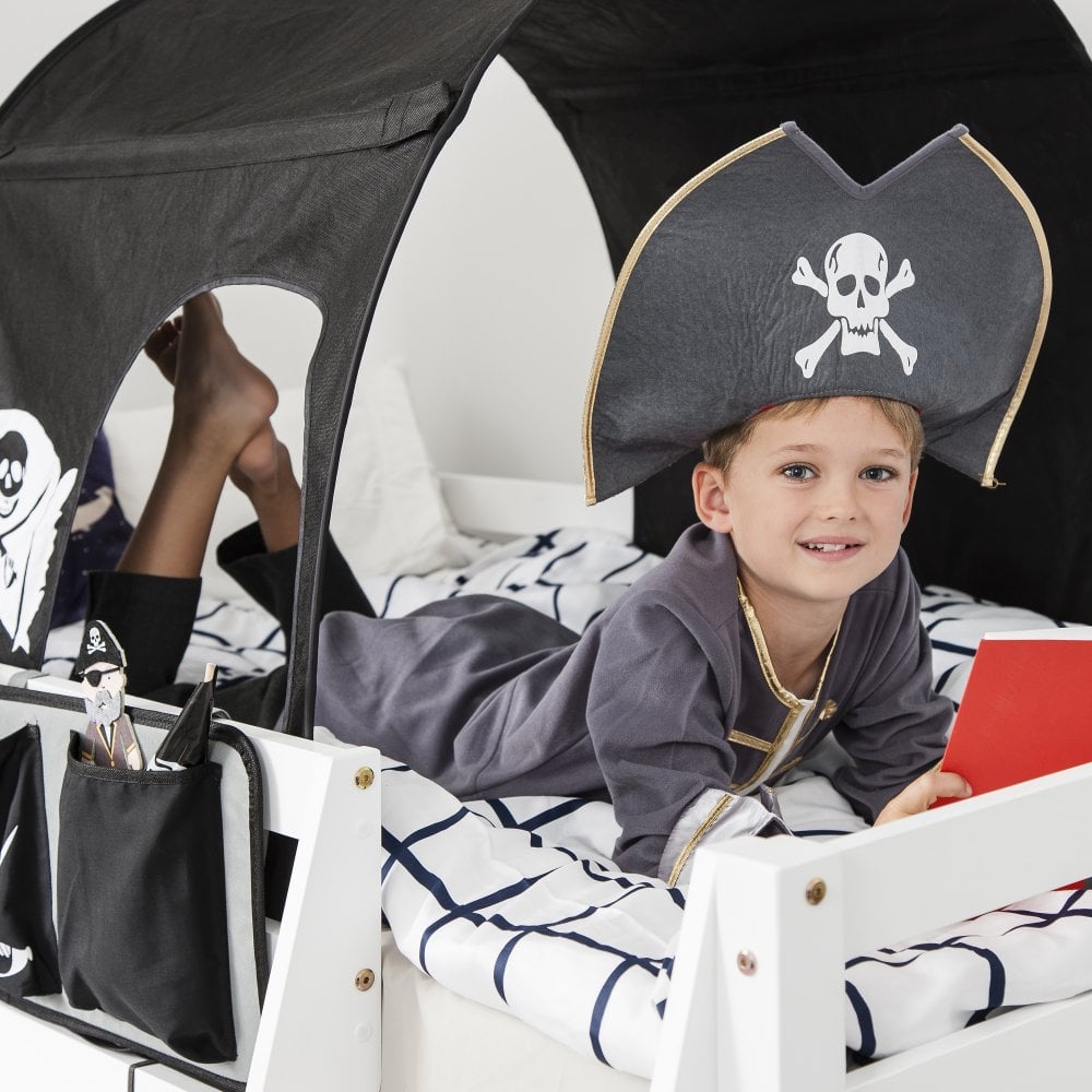 Cabin Bed Midsleeper Kids Pirate Hideaway with Tent, Tunnel & Tower ...